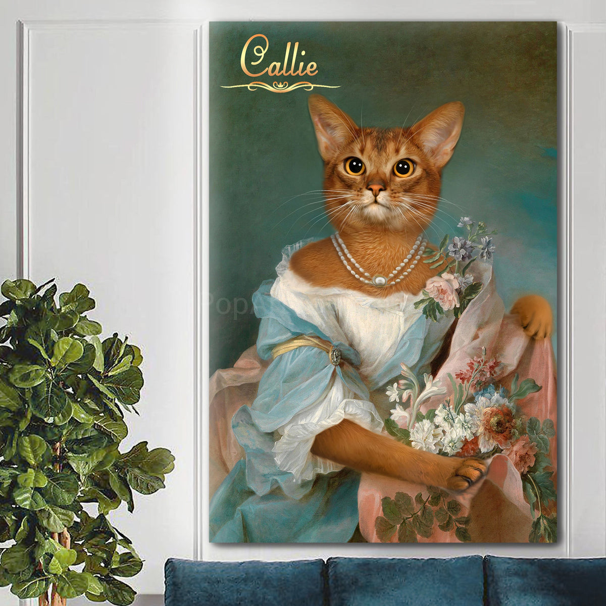 Lady Amelia female cat portrait - PopArtYouShop