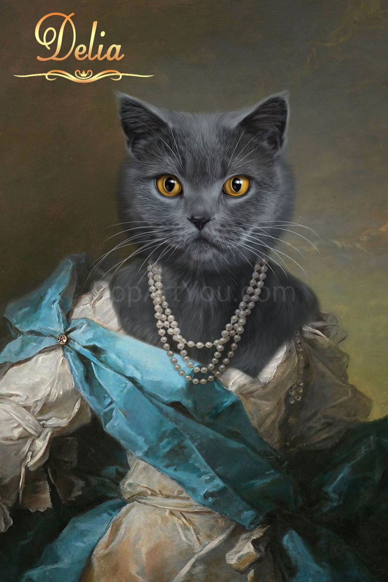 The Princess of the Netherlands female cat portrait - PopArtYouShop