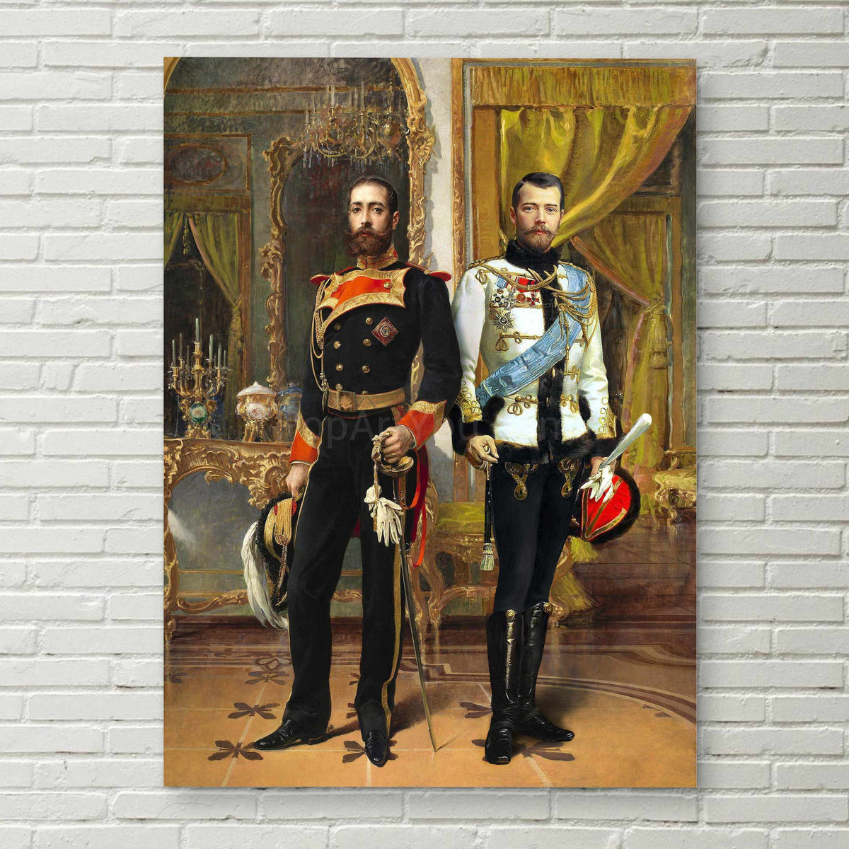 Nicholas II with a friend group of men portrait – PopArtYouShop
